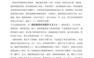 鸡蛋炒番茄作文怎么写_300字作文如何扩写到800字