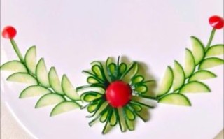 黄瓜切花样摆盘图片_怎么切好看