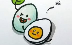 鸡蛋简笔画图片大全可爱_怎么画简单又萌