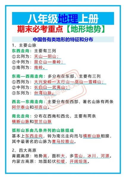 八上地理复习重点_如何高效记忆中国地形-第1张图片-山城妙识 八上地理复习重点_如何高效记忆中国地形-第1张图片-山城妙识