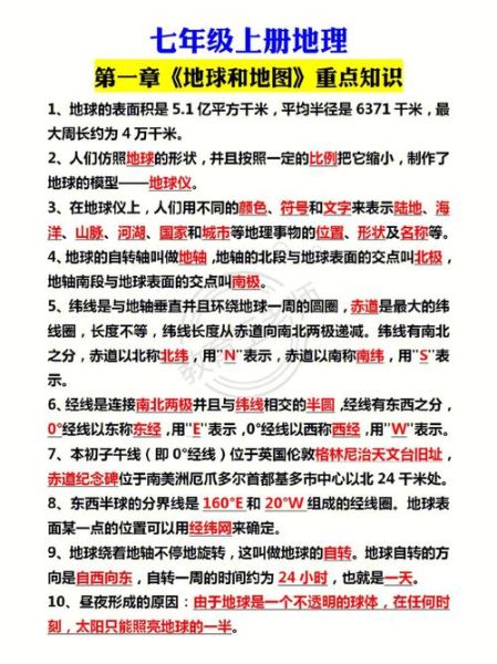 七年级上册地理复习提纲_地球与地图怎么学-第2张图片-山城妙识 七年级上册地理复习提纲_地球与地图怎么学-第2张图片-山城妙识