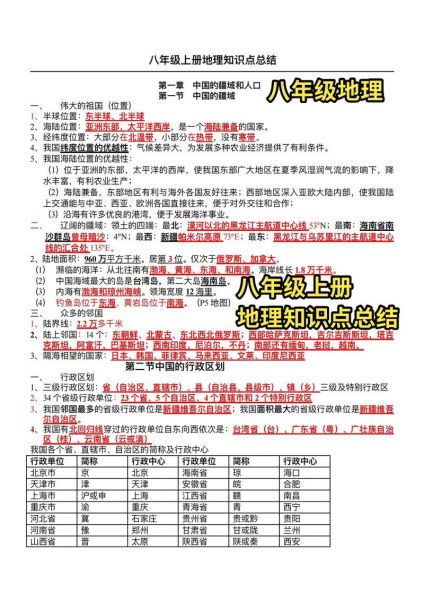 八年级上册地理重点知识有哪些_如何高效记忆-第3张图片-山城妙识 八年级上册地理重点知识有哪些_如何高效记忆-第3张图片-山城妙识