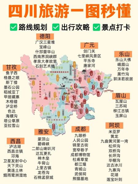 四川旅游景点分布图_有哪些必去打卡地-第2张图片-山城妙识
