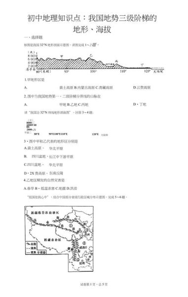 中国地形三级阶梯_八年级地理必考知识点-第1张图片-山城妙识 中国地形三级阶梯_八年级地理必考知识点-第1张图片-山城妙识