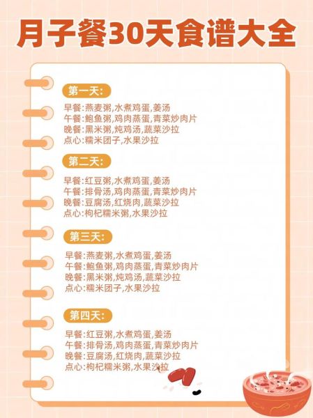 月子餐30天食谱及做法_产后第一周吃什么-第1张图片-山城妙识 月子餐30天食谱及做法_产后第一周吃什么-第1张图片-山城妙识