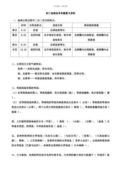 初中地理会考重点题型_如何高效复习-第3张图片-山城妙识