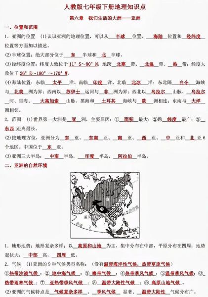 七年级地理测试题怎么复习_七年级地理常考知识点-第3张图片-山城妙识