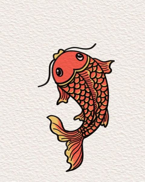 鲤鱼图片手绘_怎么画才生动-第1张图片-山城妙识