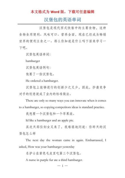 汉堡包的英语怎么写单词_hamburger发音技巧-第1张图片-山城妙识 汉堡包的英语怎么写单词_hamburger发音技巧-第1张图片-山城妙识