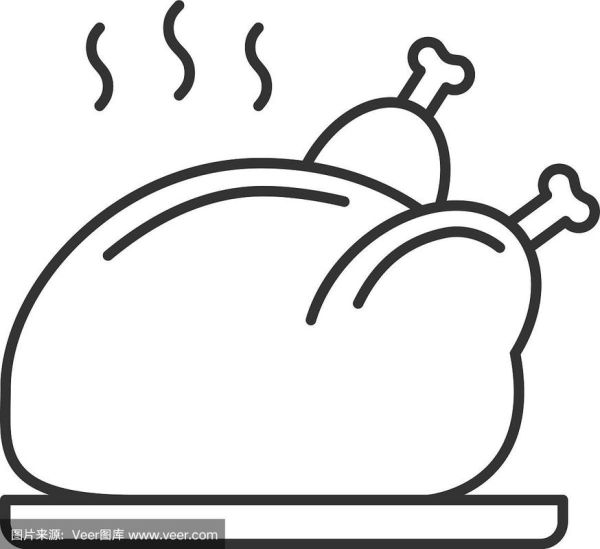 烤鸡简笔画怎么画_烤鸡简笔画步骤-第2张图片-山城妙识